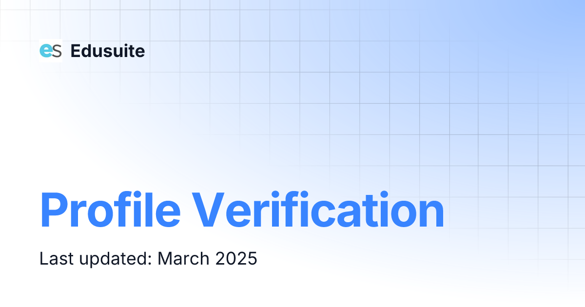 Profile Verification | Edusuite